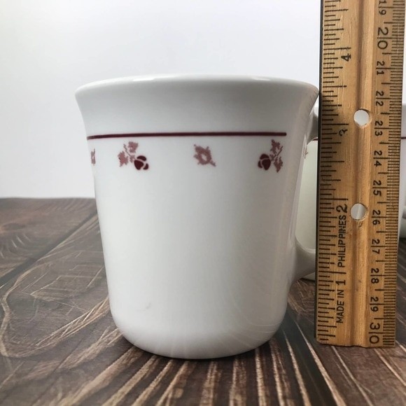 Corelle | Dining | Burgundy Corelle Mugs Sold Separately Corning White ...